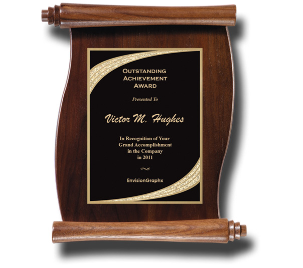 Black Majestic Walnut Scroll Plaque
