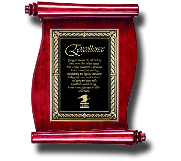 Gold Embossed Rope Rosewood Scroll Plaque