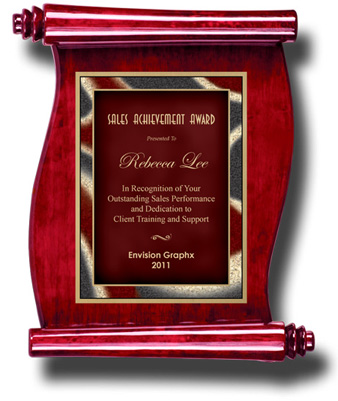 Red Artist Rosewood Scroll Plaque