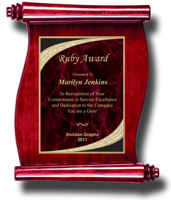 Red Majestic Rosewood Scroll Plaque