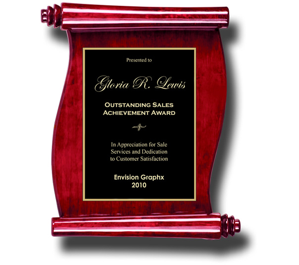 Black Linear Rosewood Scroll Plaque