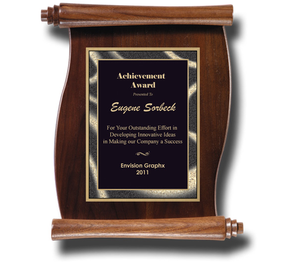 Black Artist Walnut Scroll Plaque